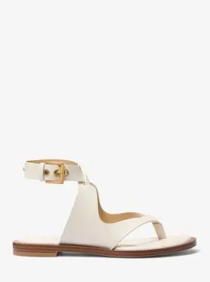 Michael Kors Irene Leather Wrap Sandal - Natural