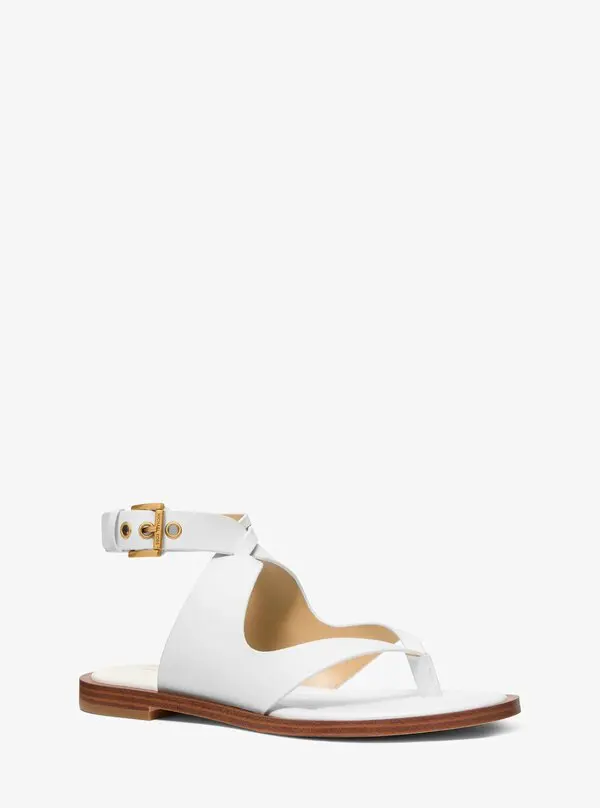 Michael Kors Irene Leather Wrap Sandal - White