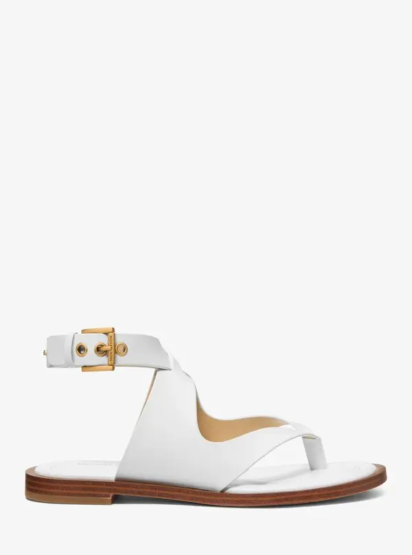 Michael Kors Irene Leather Wrap Sandal - White