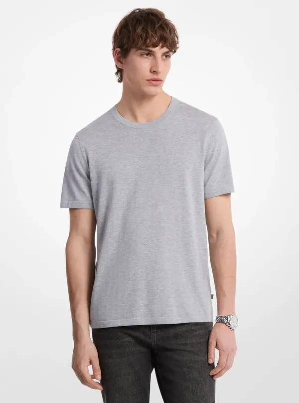 Michael Kors Cotton Short-sleeve Sweater - Brown