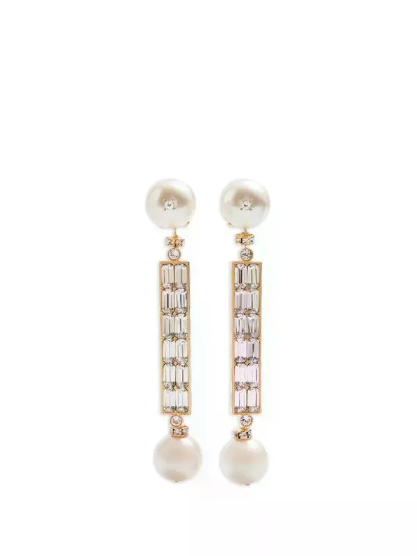 Valentino Garavani San Fin Swarovski® Crystal And Pearl Earrings - Gold