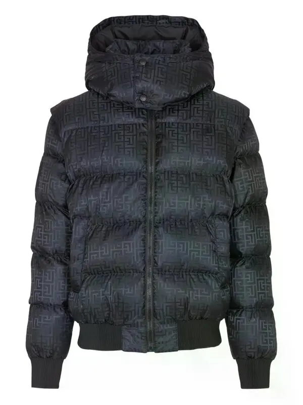 Balmain Monogram-jacquard Padded Jacket