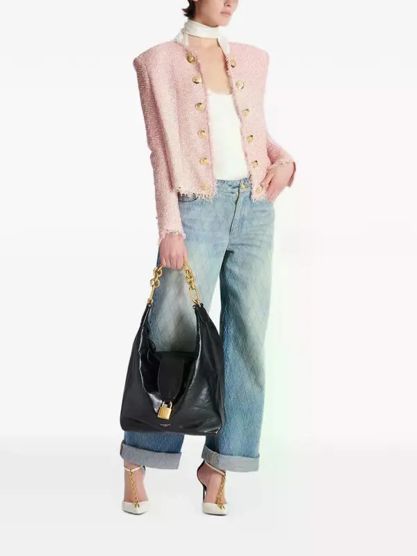Balmain Sequin-embellished Tweed Jacket - Pink