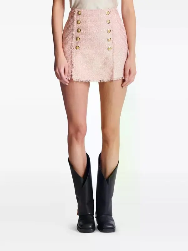 Balmain Sequinned Tweed Mini Skirt