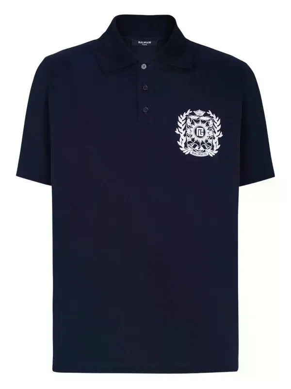 Balmain Cotton Polo Shirt - Blue