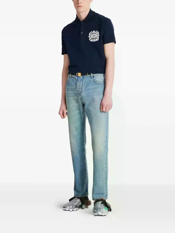 Balmain Cotton Polo Shirt - Blue