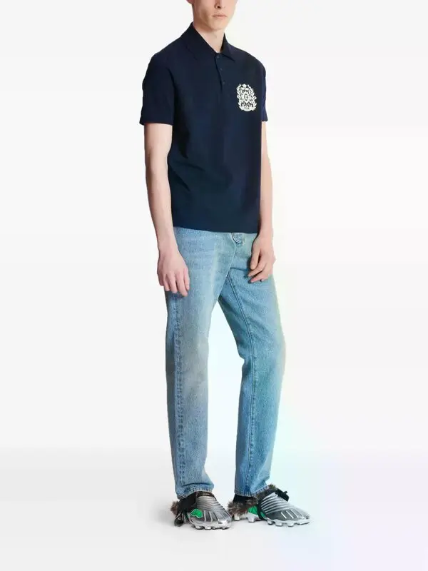 Balmain Cotton Polo Shirt - Blue