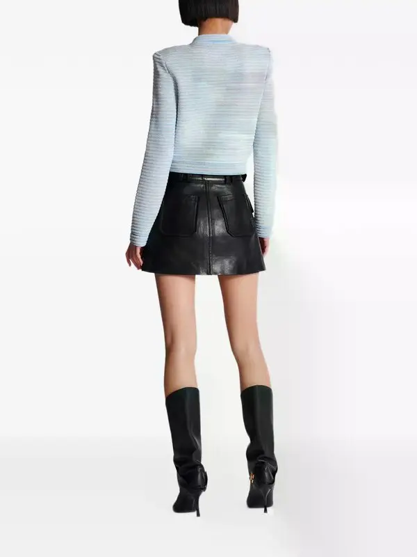 Balmain Cropped Cardigan - Blue