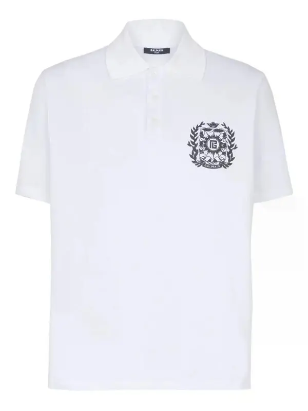 Balmain Logo-print Polo Shirt - White