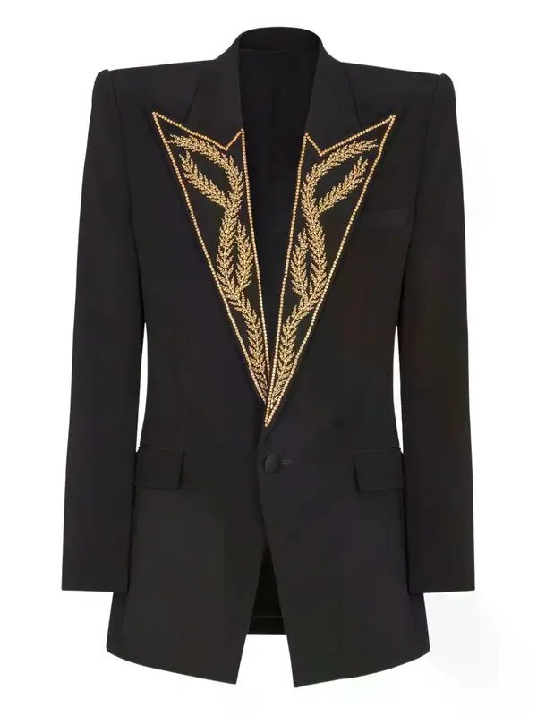 Balmain Embroidered-collar Blazer
