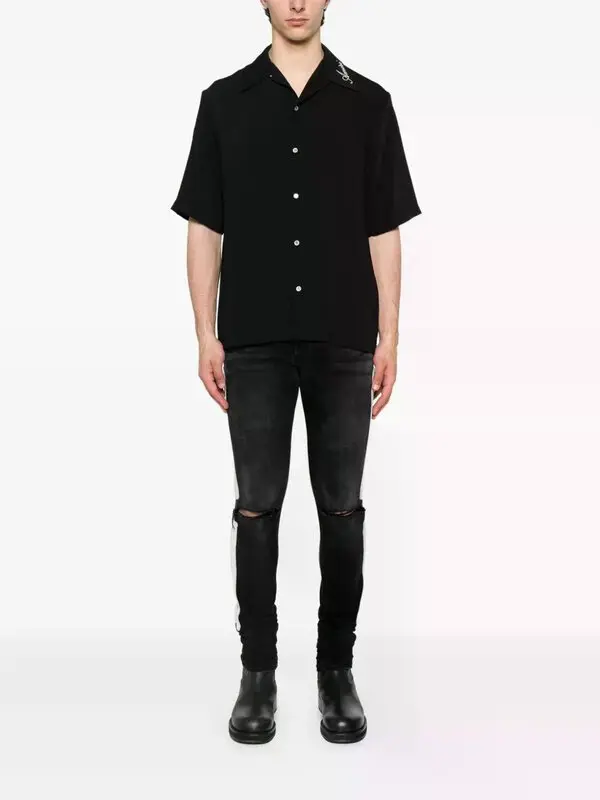 Amiri Logo-embroidered Shirt - Black