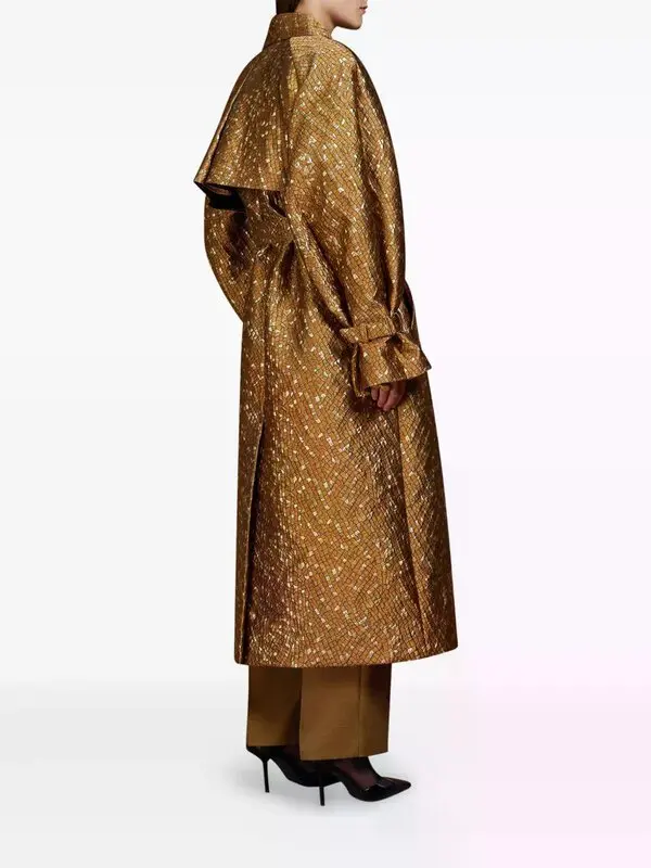 Max Mara Metallic Jacquard Trench Coat