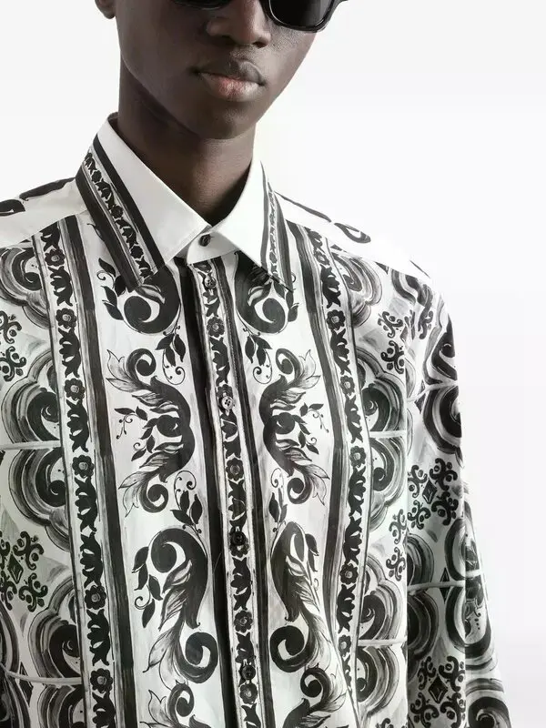 Dolce & Gabbana Majolica-print Martini Shirt - Black
