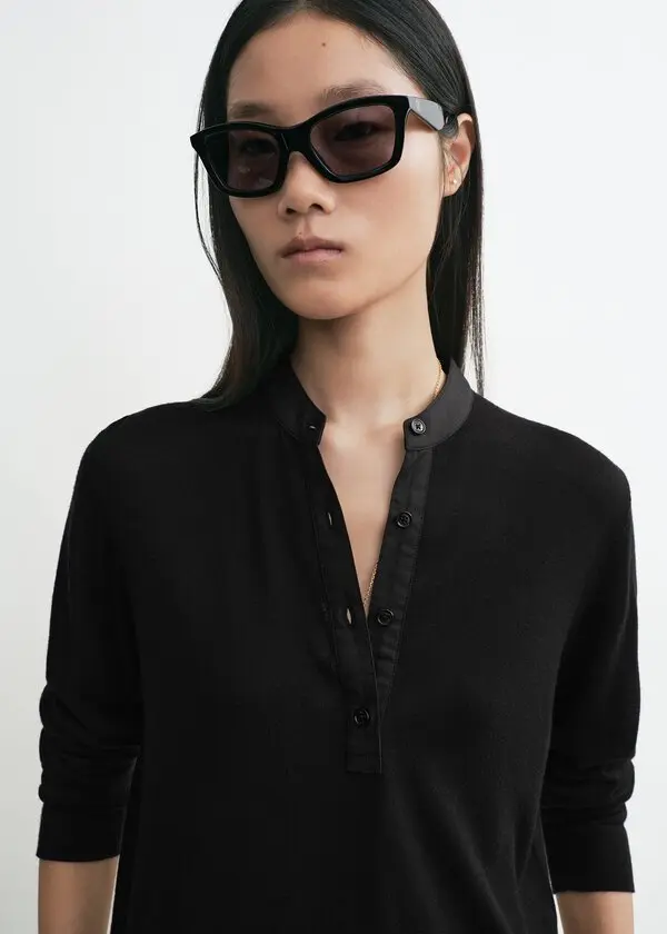 TOTEME Wool Silk Knit Top - Black