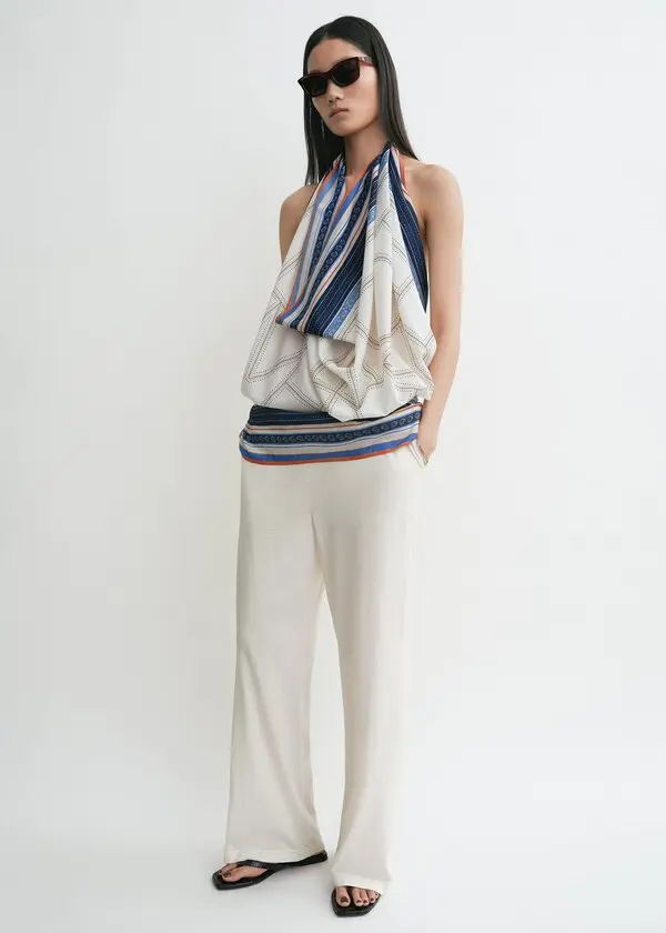 TOTEME Collector Sarong Ecru/navy - Blue