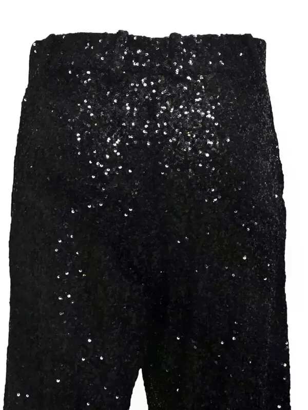NINEMINUTES Sequin-embellished Trousers - Black