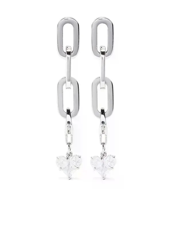 ELLEN CONDE Crystal-charm Dangle Earrings - Silver