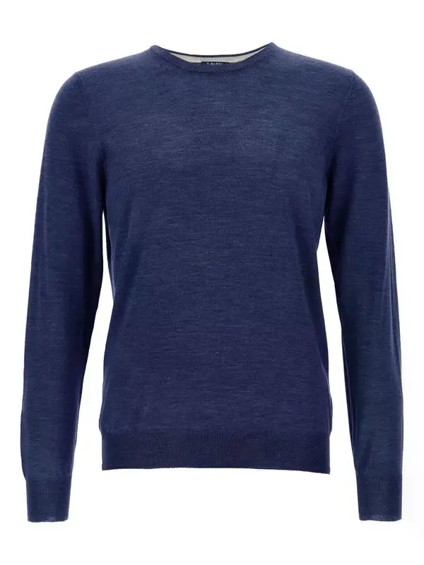 BARBA NAPOLI Long-sleeved Crew-neck Sweater - Blue