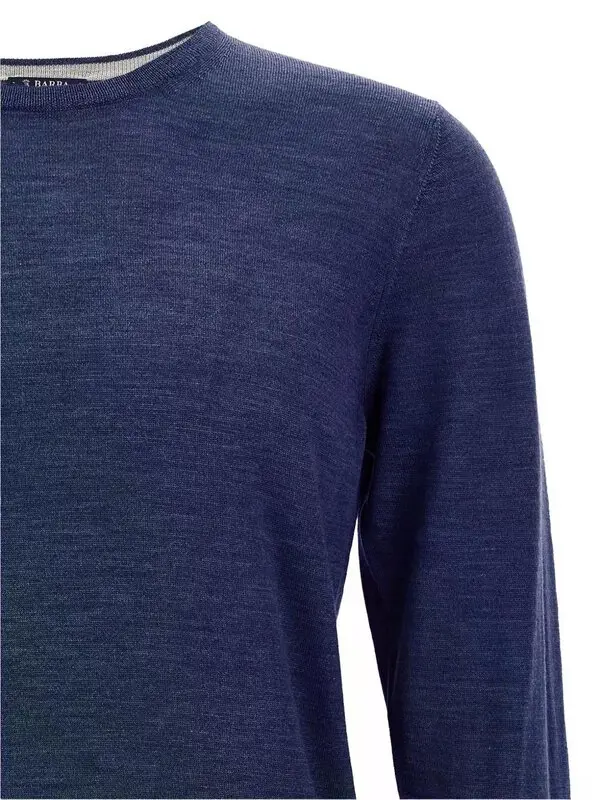 BARBA NAPOLI Long-sleeved Crew-neck Sweater - Blue