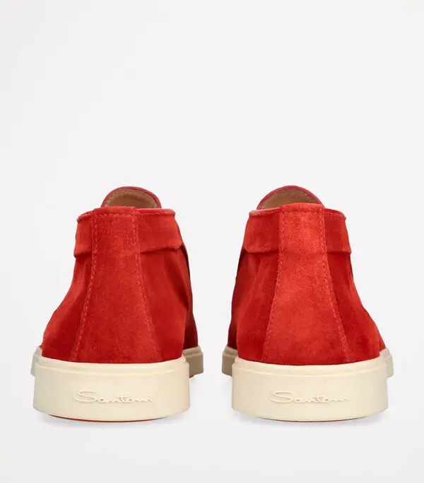 Santoni Suede Andvari Ankle Boots - Red