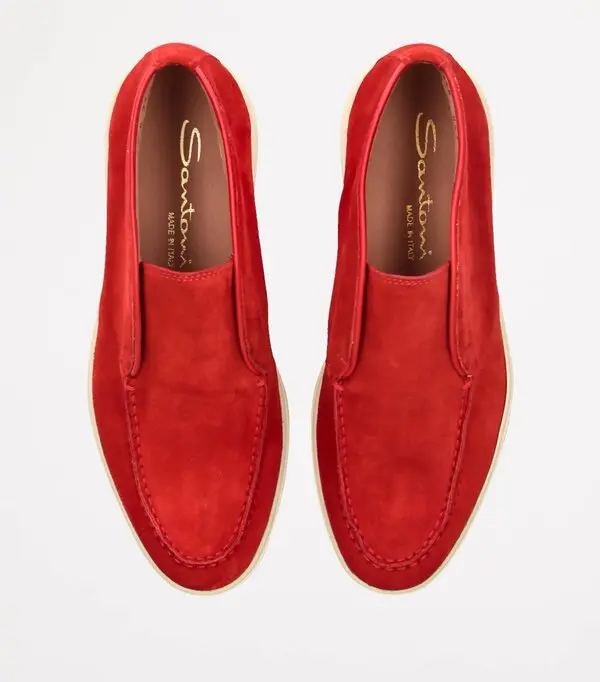 Santoni Suede Andvari Ankle Boots - Red
