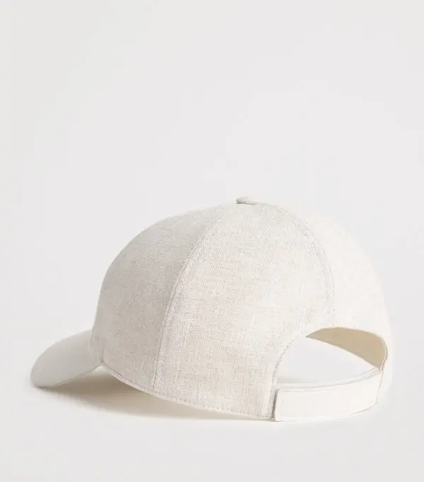 Eleventy Linen-blend Baseball Cap - Beige