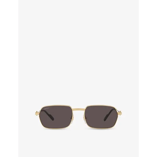 CARTIER Rectangular-frame Metal Sunglasses - Gold