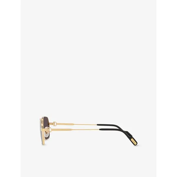 Cartier Rectangular-frame Metal Sunglasses