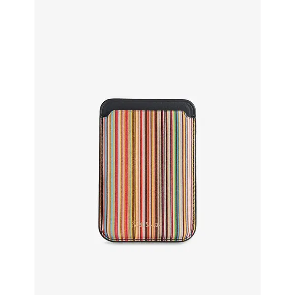 Paul Smith Magsafe Striped Woven Card Holder - Multi Coloured