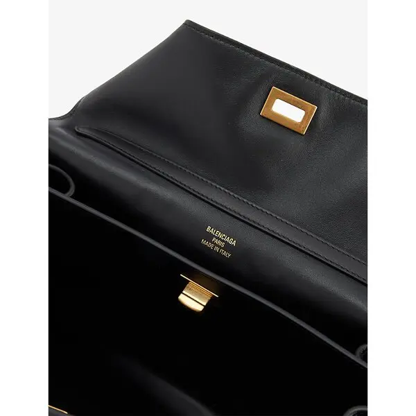 Balenciaga Rodeo Medium Leather Top-handle Bag - Black