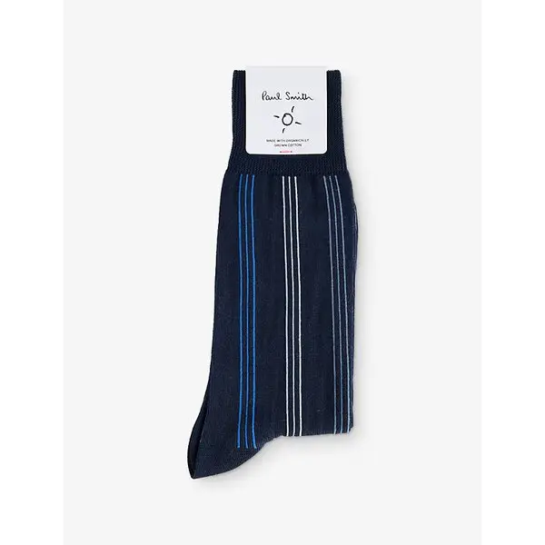 Paul Smith Jimini Stripe Cotton-blend Socks - Blue
