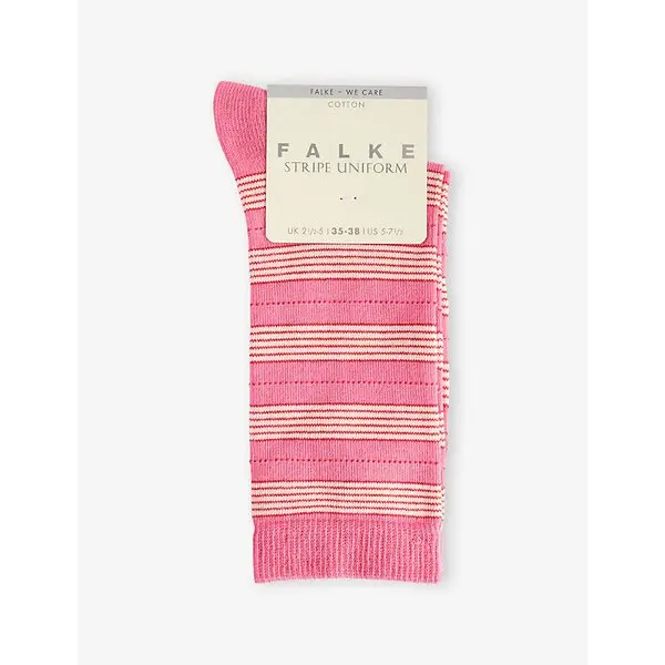 Falke Stripe Uniform Cotton-blend Knit Socks - Candy