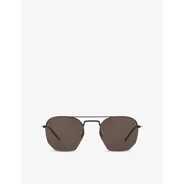 Saint Laurent Sl 422 Round-frame Metal Sunglasses - Black