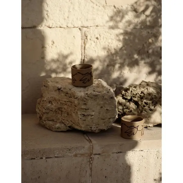 FERM LIVING Utzon Can Lis Vuelo Stoneware Cup 6.5cm - Dark Buff