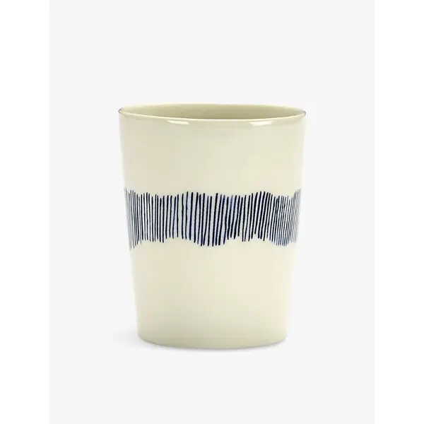 SERAX Stripes Feast Stoneware Tea Cup 10.5cm - White