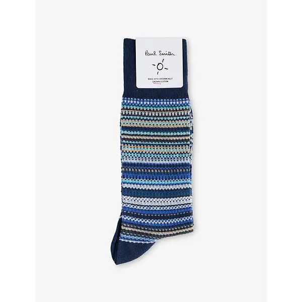 Paul Smith Signature Stripe Cotton-blend Socks - Blue