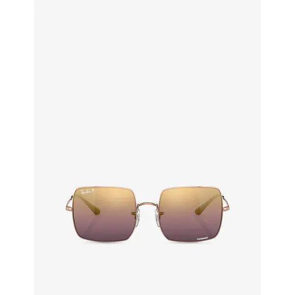 Ray-ban Square-frame Metal Sunglasses - Gold