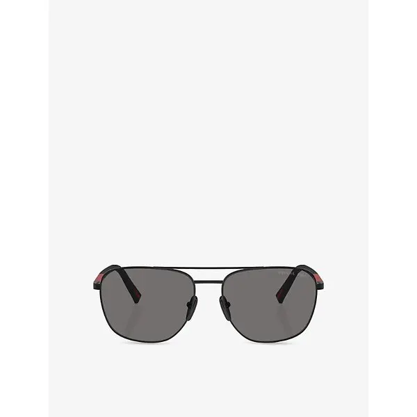 Prada Ps 54zs Aviator-frame Sunglasses - Black