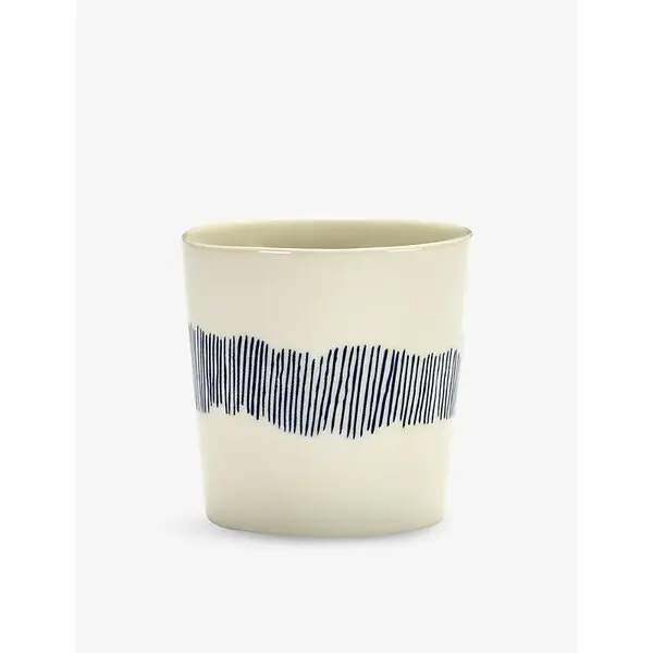 SERAX Yotam Ottolenghi Feast Striped Stoneware Coffee Cup 7.5cm - White