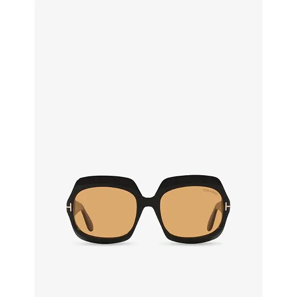TOM FORD Irregular-frame Acetate Sunglasses - Black