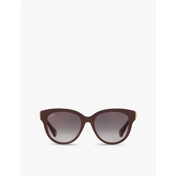 CARTIER Cat Eye-frame Acetate Sunglasses - Red