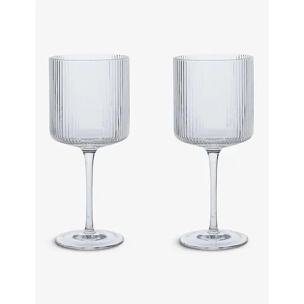 FERM LIVING Ripple Wine Glasses Set Of Two - Clear
