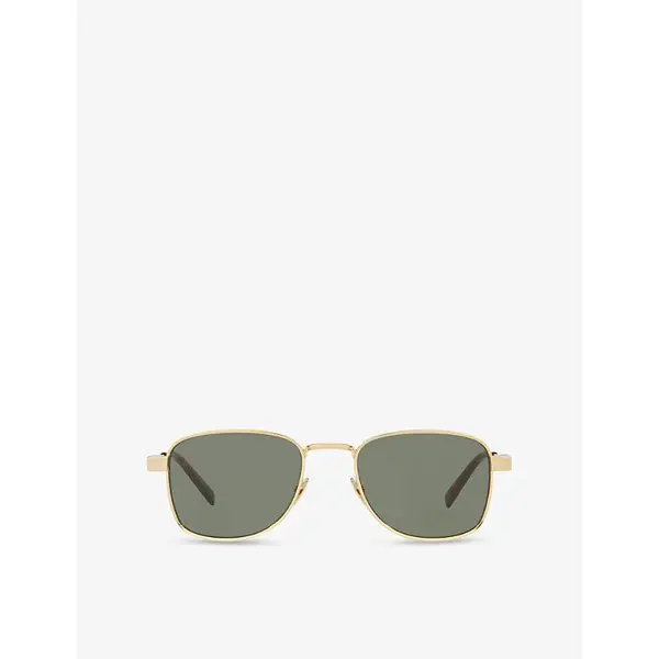 Saint Laurent Sl 741 Full Rim Rectangular Sunglasses - Gold