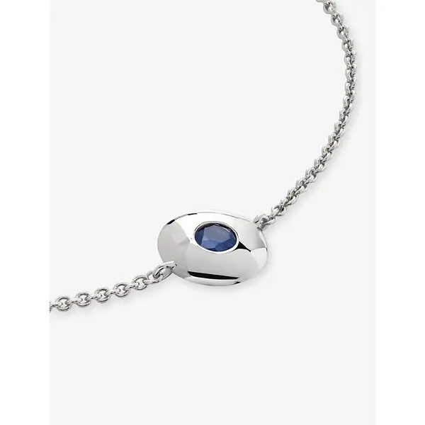 Monica Vinader September Birthstone Sapphire And Sterling Bracelet - Silver