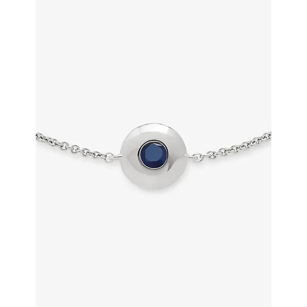 Monica Vinader September Birthstone Sapphire And Sterling Bracelet - Silver