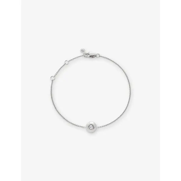 Monica Vinader April Birthstone Lab-grown Diamond And Sterling Bracelet - Silver