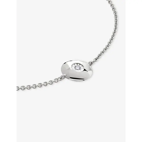 Monica Vinader April Birthstone Lab-grown Diamond And Sterling Bracelet - Silver