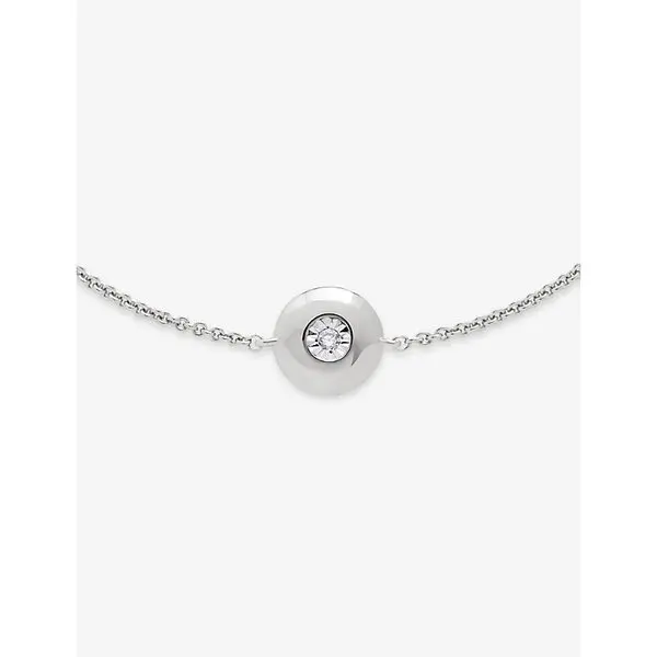Monica Vinader April Birthstone Lab-grown Diamond And Sterling Bracelet - Silver