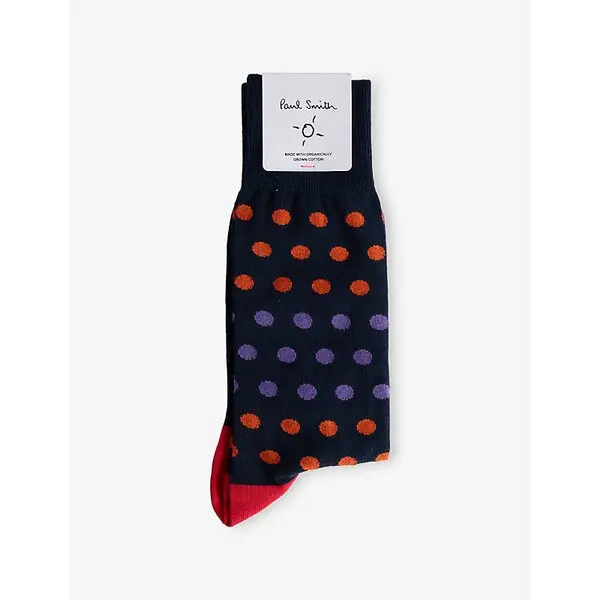 Paul Smith Kingston Polka-dot Cotton-blend Socks - Blue