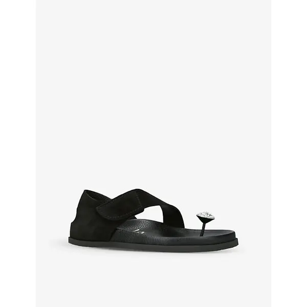PEDRO GARCIA Dorleta Crystal-button Leather Sandals